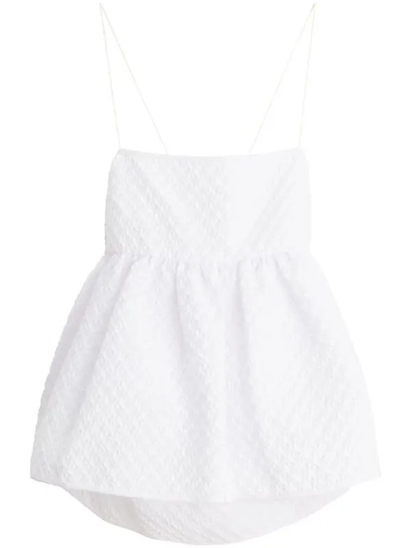 Cecilie Bahnsen Selena Matelassé Top - White