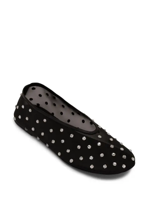 Khaite Marcy Crystal-embellished Ballerina Flats - Black