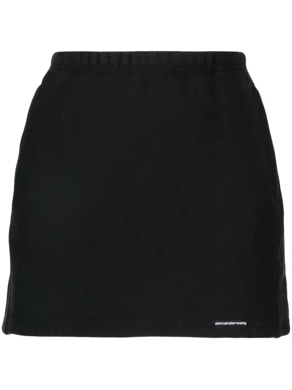 Alexander Wang Logo-appliqué Mini Skirt - Black