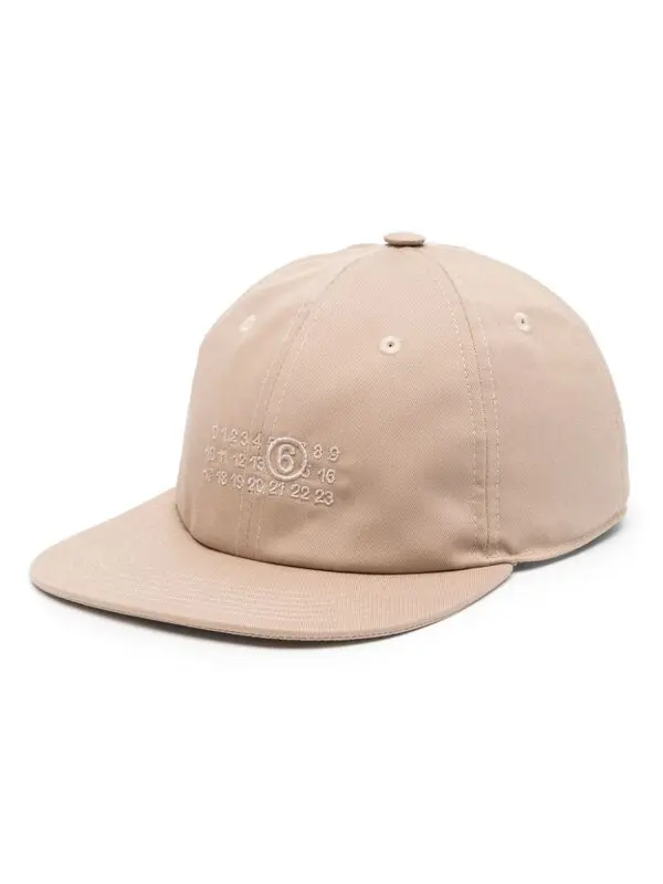 MAISON MARGIELA Numbers Embroidered Cap - Neutrals