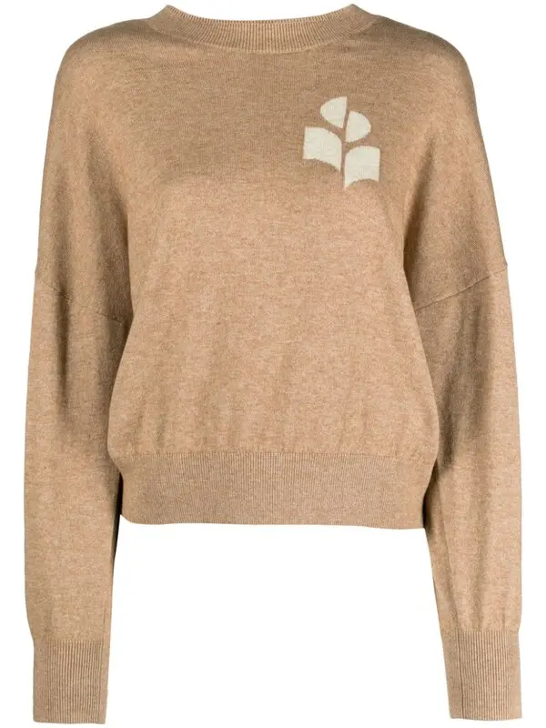 MARANT ETOILE Marisans Intarsia-logo Jumper - Neutrals