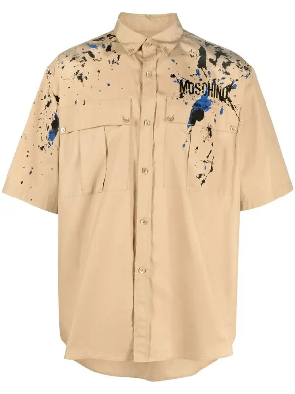 Moschino Logo-print Cotton Shirt - Brown