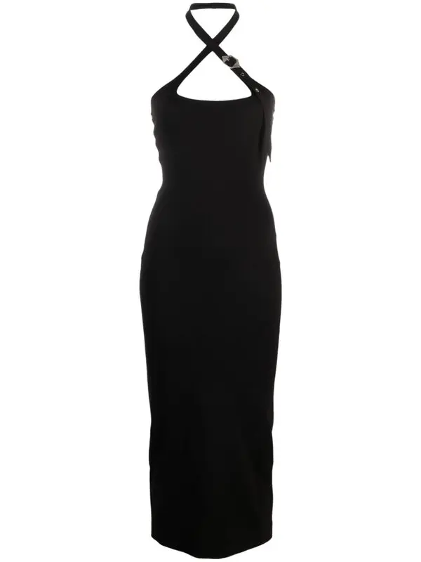 Attico Decorative-buckle Halterneck Dress