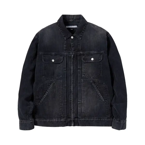 ジャケット・アウター neighborhood Washed Corduroy Work Jacket Neighborhood Washed Corduroy Jacket - Black | Editorialist