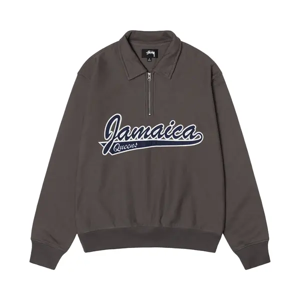 StÜssy X Denim Tears Half Zip Fleece 'charcoal - Grey