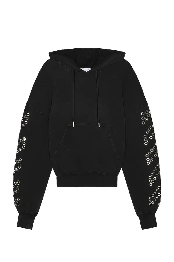 Off-White Eyelet Diags Over Hoodie In Black 82% Off Editorialist