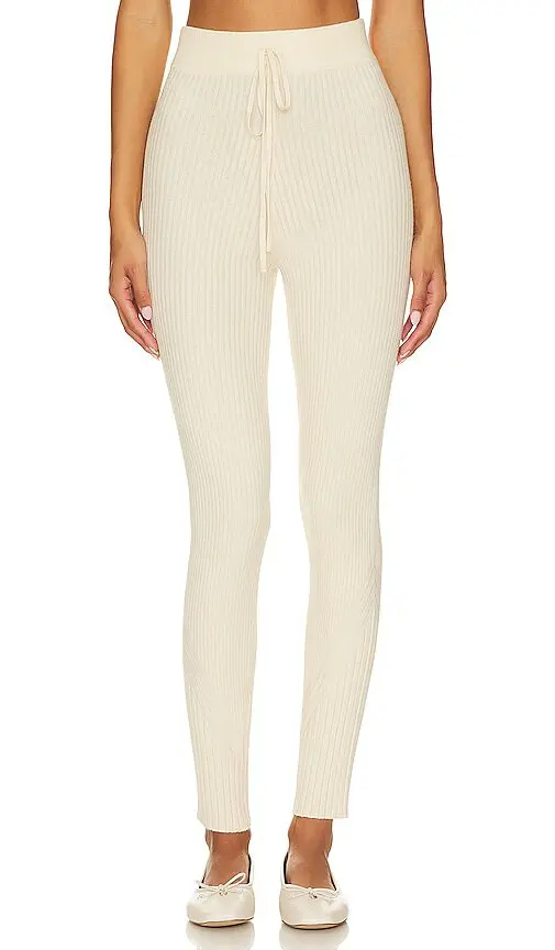 Varley Mocado Rib Knit Legging In Grey