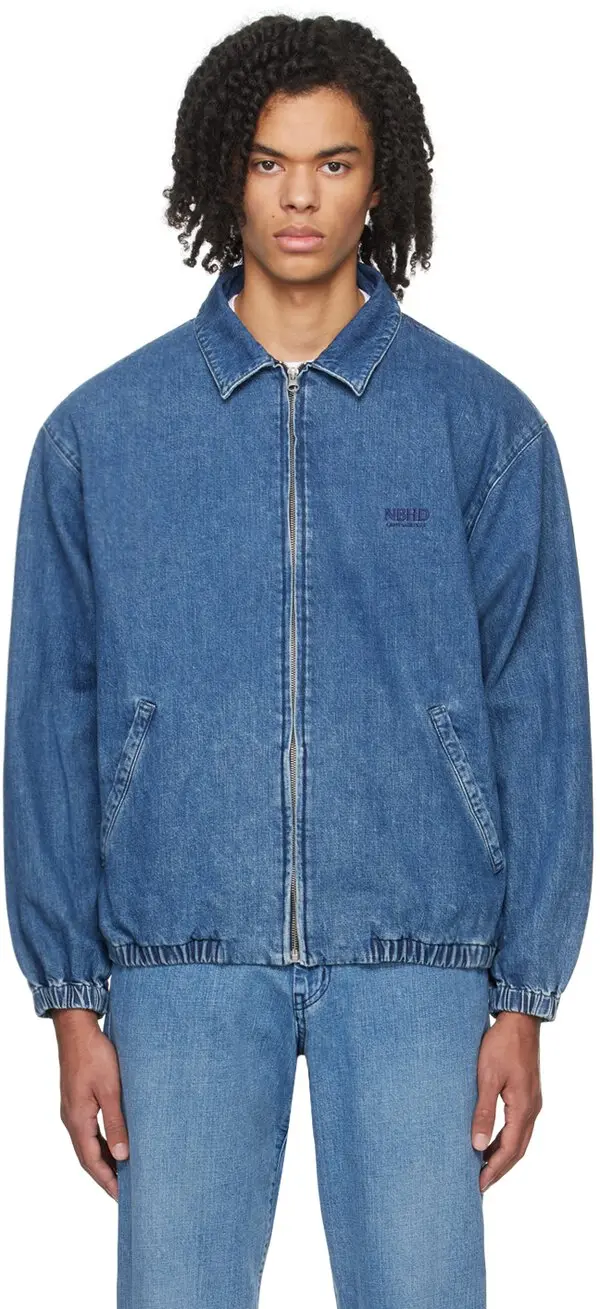 Neighborhood Navy Zip Denim Jacket In Indigo - 54% Off | Editorialist