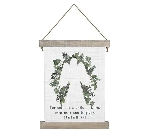 SINCERE SURROUNDINGS 27.5'child Is Born Angel, Hanging Canvas