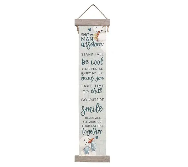 SINCERE SURROUNDINGS 66' Snowman Wisdom Long Ha Nging Canvas