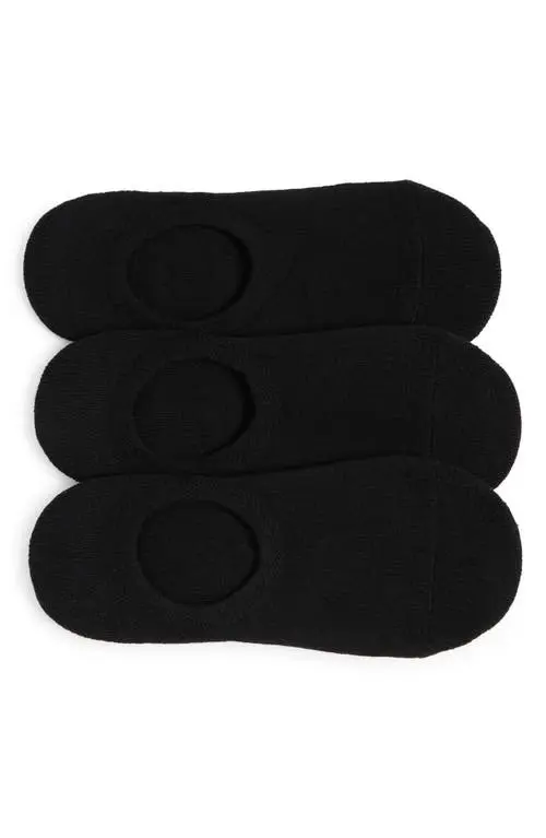 Nordstrom 3-pack No-show Socks - Black