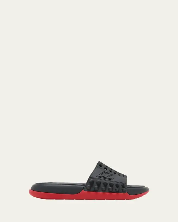 CHRISTIAN LOUBOUTIN Take It Easy Rubber Slide Sandals - Black