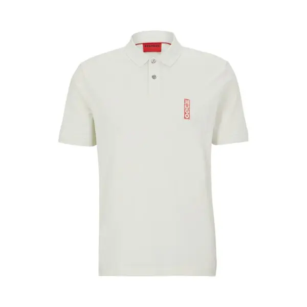Buy Hugo Boss Cottonpiqu Polo Shirt With Markerinspired Logo - Beige At ...
