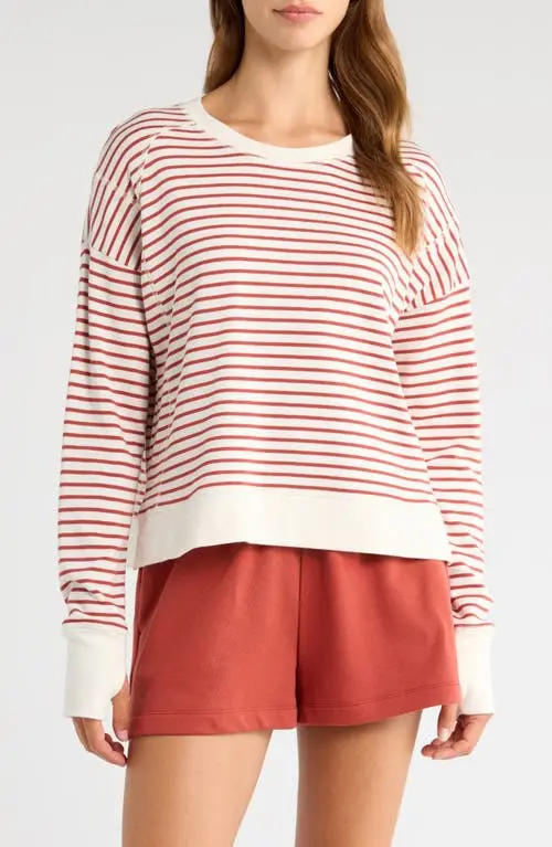 Sweaty Betty After Class Crop Sweatshirt - Ember Red