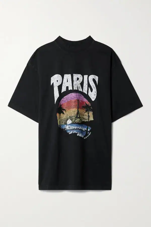 BALENCIAGA TROPICAL PARIS Tシャツ Sサイズ Balenciaga Paris Tropical cotton jersey T-shirt Balenciaga