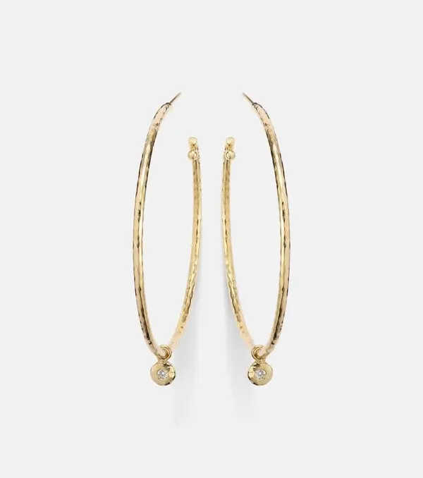 OCTAVIA ELIZABETH Nesting Gem Medium 18kt Hoop Earrings With Diamonds