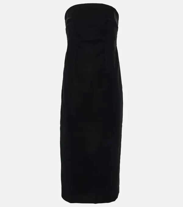 Wardrobe.NYC Strapless Velvet Midi Dress