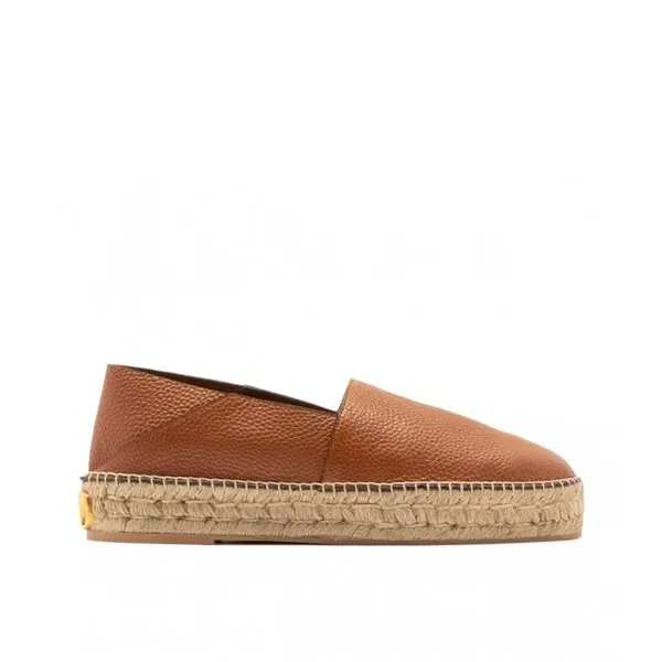 Valentino Garavani Logo Plaque Leather Espadrilles
