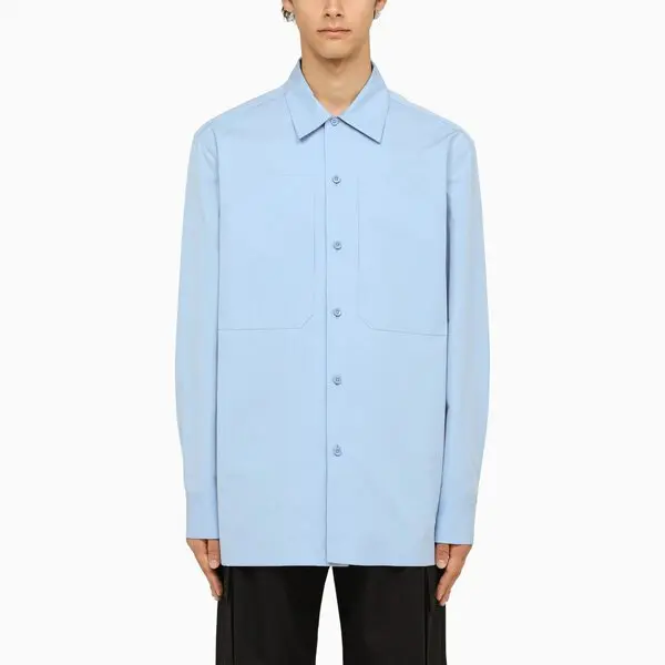 JIL SANDER Oversize Shirt With Pockets - Light Blue