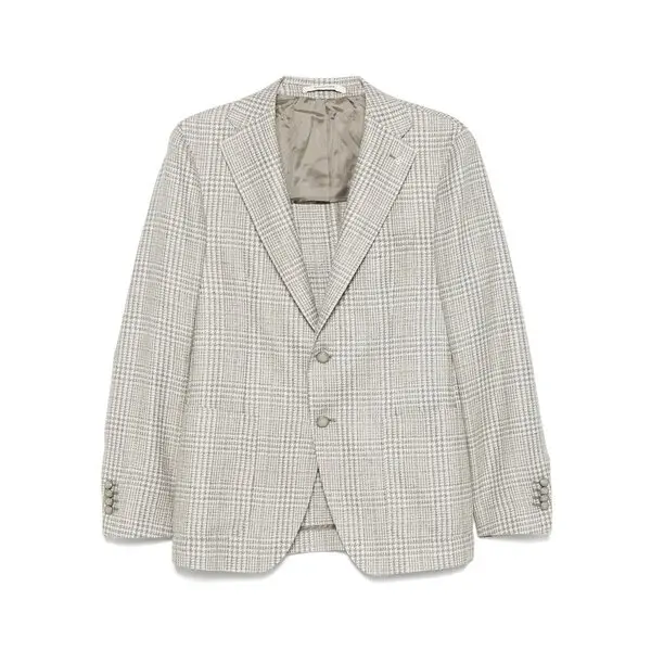 Tagliatore Check Pattern Jacket - Grey/neutrals