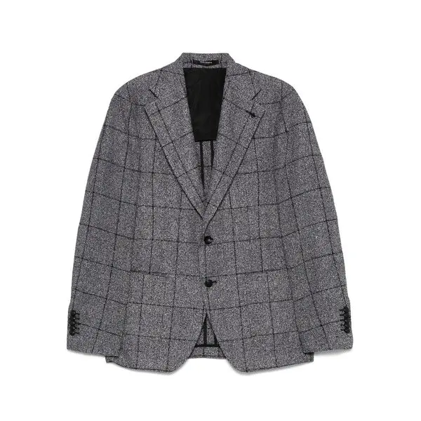 Tagliatore Check Pattern Jacket - Grey