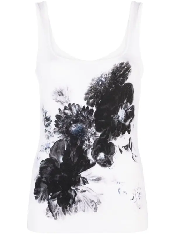 Alexander McQueen Chiaroscuro Wool-silk Tank Top