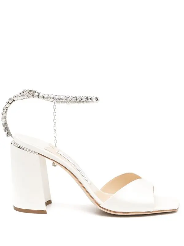 JIMMY CHOO Saeda 85mm Crystal-strap Sandals