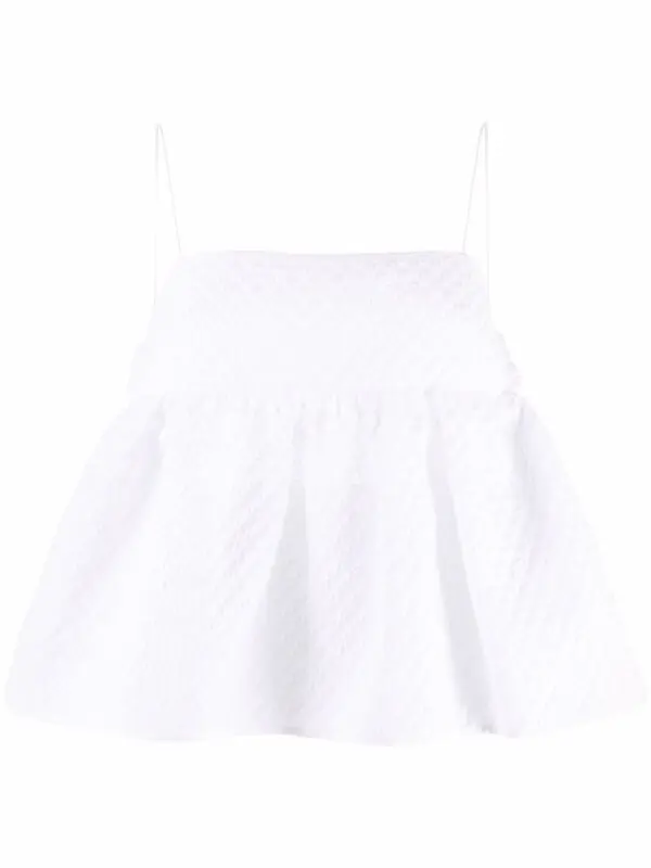Cecilie Bahnsen Selena Peplum Top - White