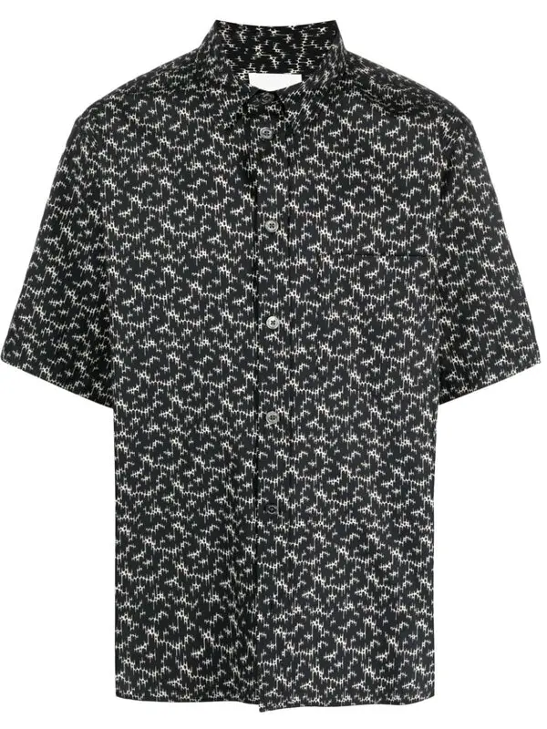 MARANT Labilio Graphic-print Cotton Shirt - Black