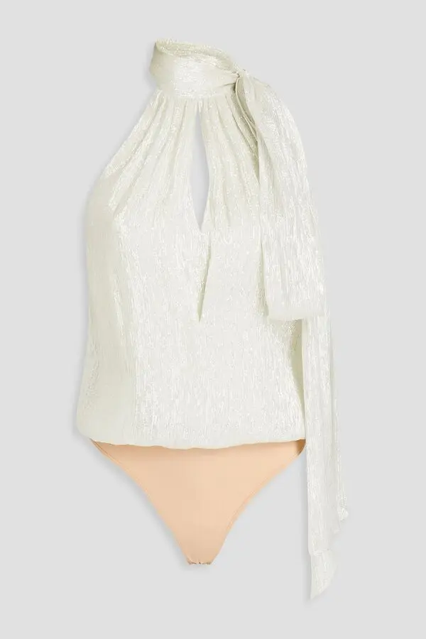 Halston Pussy-bow Bodysuit