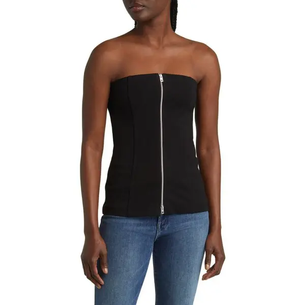 Rag & Bone Irina Exposed Zip Strapless Top