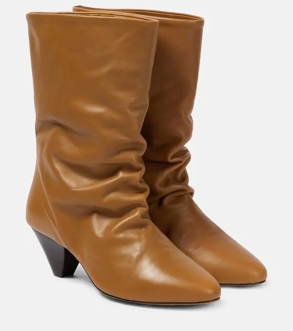 Isabel Marant Reachi Leather Ankle Boots - Brown