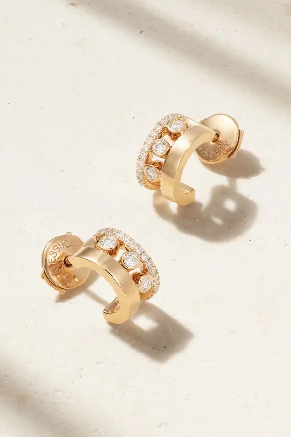 Messika Move Romane Mini 18-karat Rose Diamond Hoop Earrings