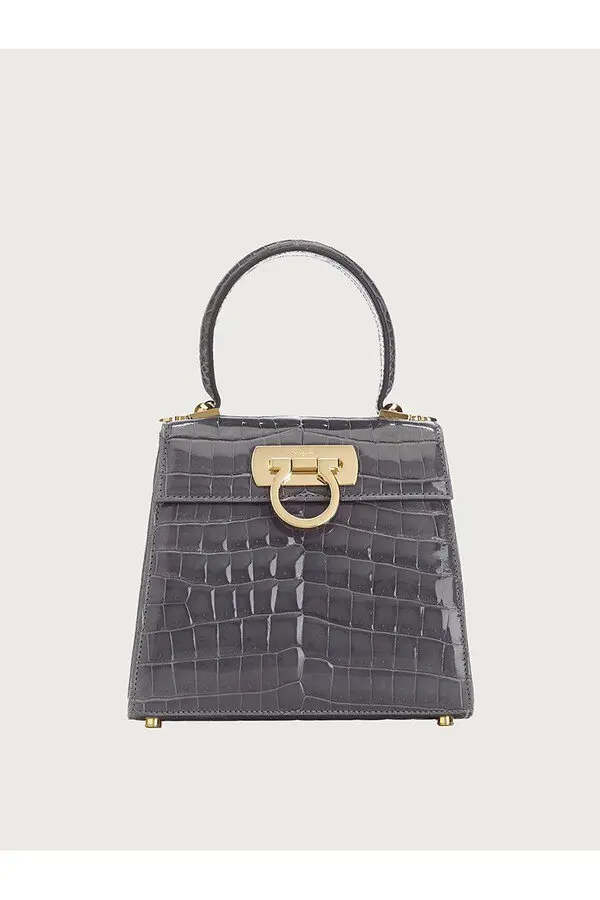 FERRAGAMO Iconic Top Handle Bag - Grey
