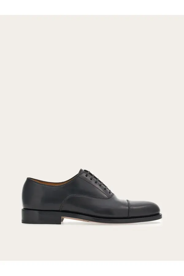 FERRAGAMO Tramezza Oxford With Toe Cap - Black