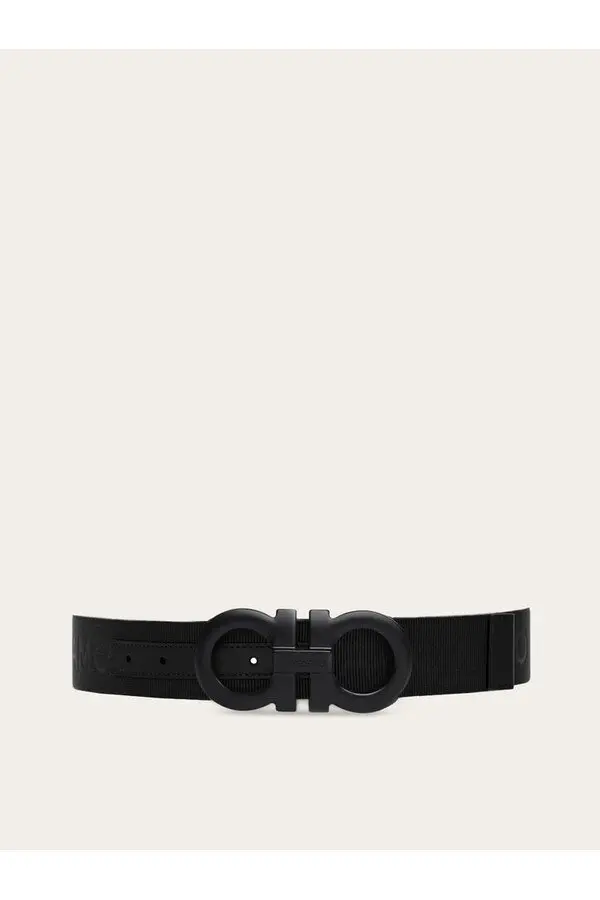 FERRAGAMO Fixed Jacquard Fabric Gancini Belt