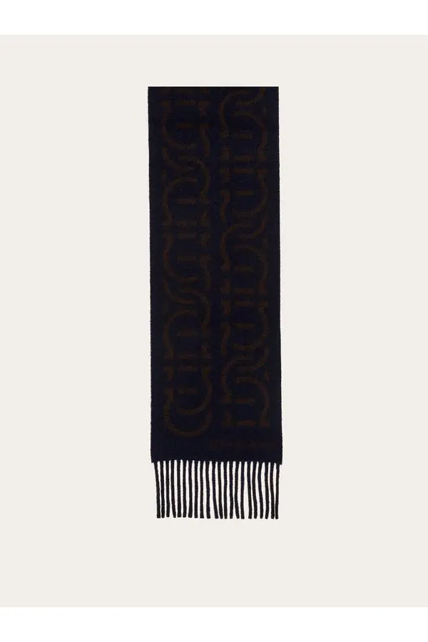 Ferragamo Gancini Jacquard Scarf Brown Editorialist