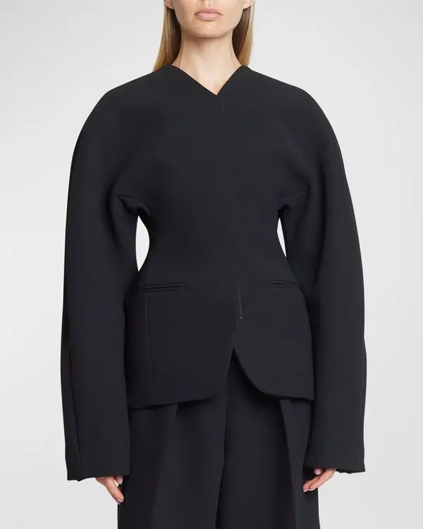 Jacquemus La Veste Ovalo Tailored Overcoat - Black