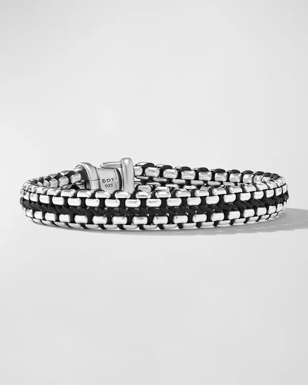 David Yurman Woven Box Chain Bracelet, 10mm - Black