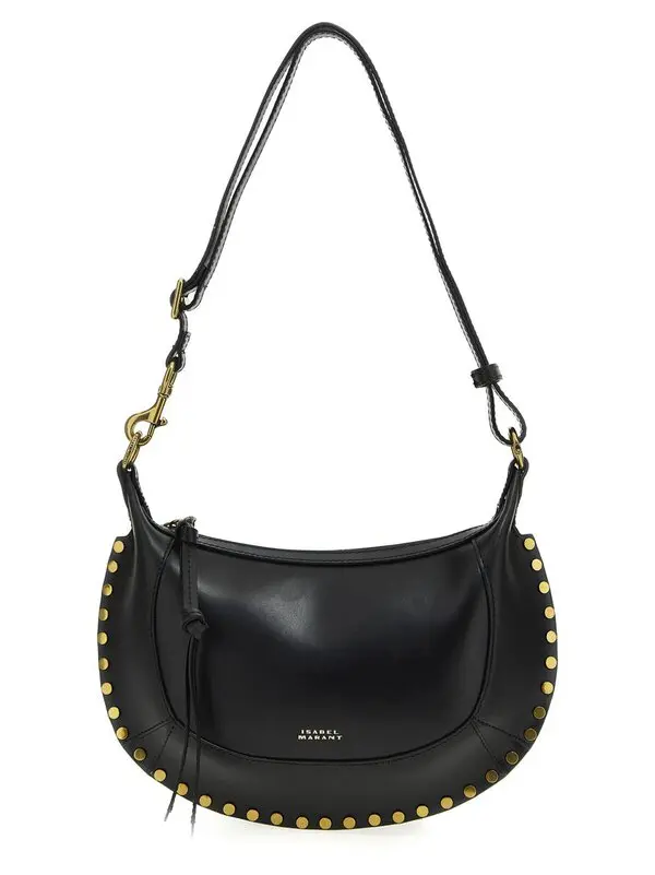 Isabel Marant Oskan Moon Leather Shoulder Bag - Black