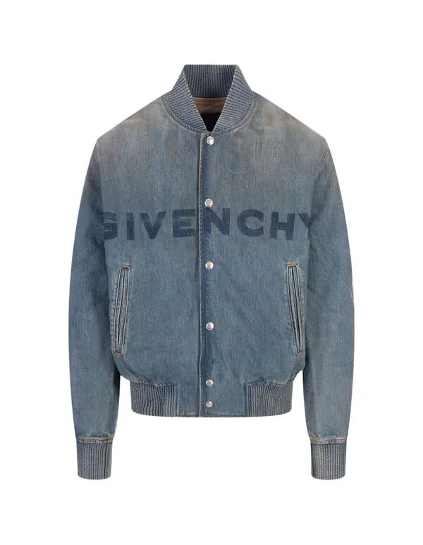 Buy Givenchy Denim Jacket With Destroyed Effect - Blue At 33% Off ...