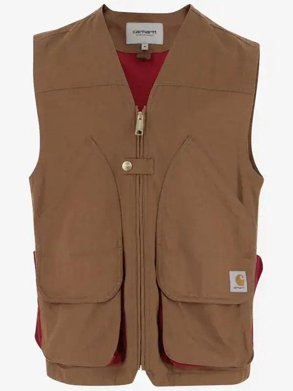 Carhartt Work In Progress Heston Cotton Vest In Brown - 39% Off 