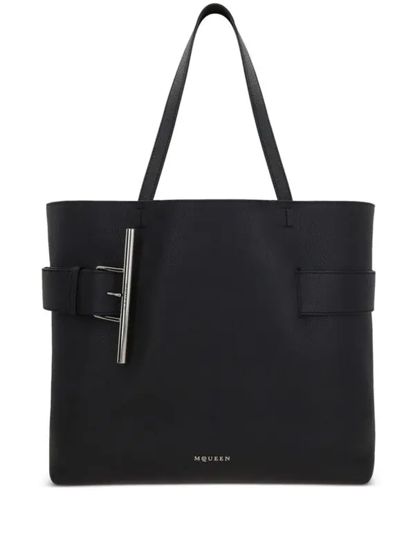 Alexander McQueen T-bar Leather Tote Bag - Black