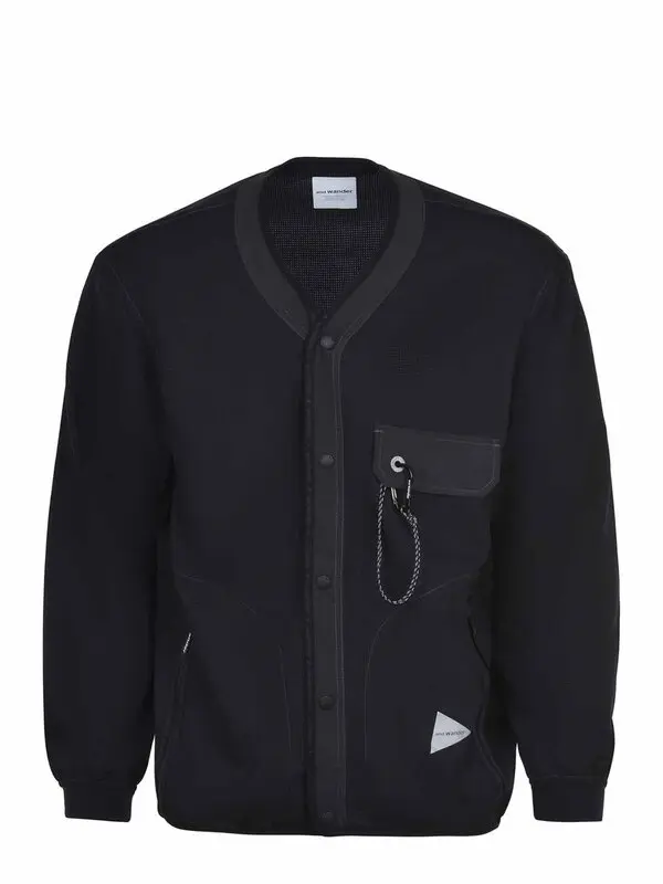 AND WANDER Cardigan - Black