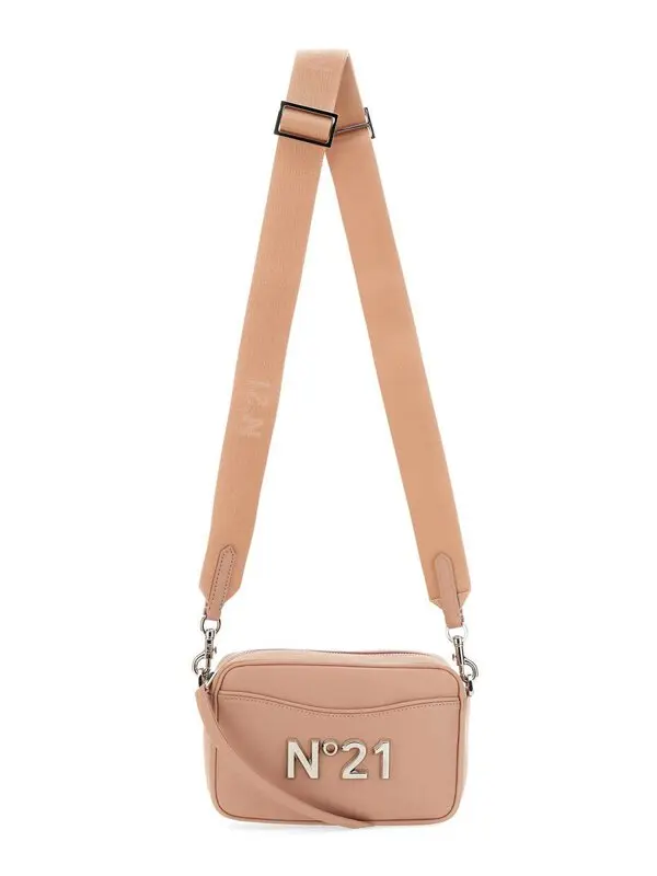 N°21 Logo Plaque Leather Bag - Powder