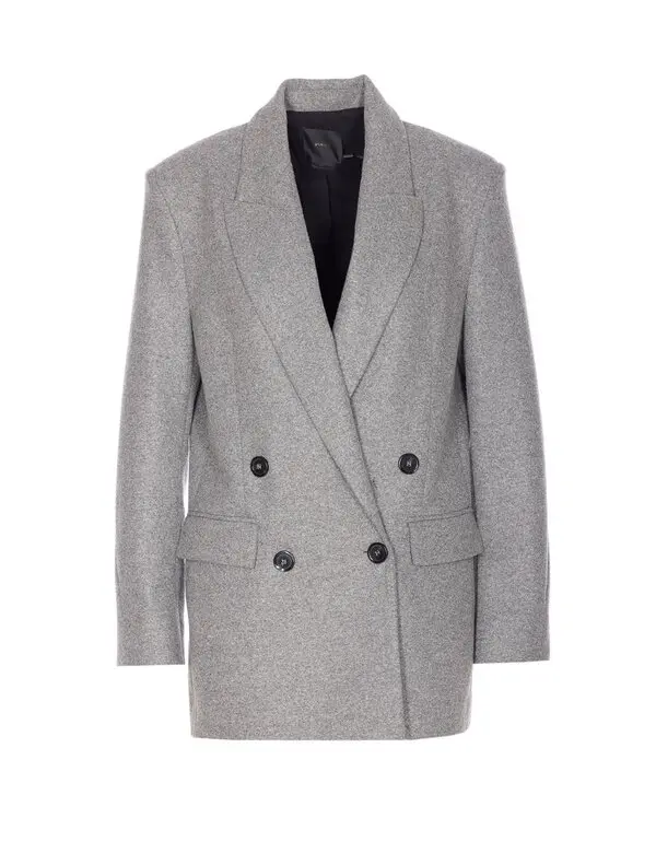 Pinko Amora Double-breasted Jacket - Grey