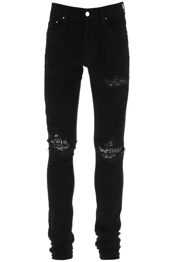 Amiri Mx1 Bandana' Skinny Jeans In Black 33% Off Editorialist
