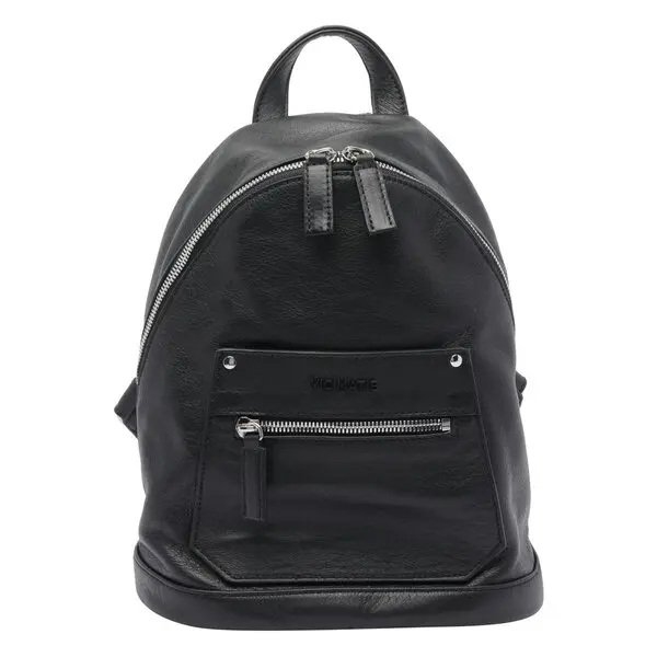 VIC MATIE Leather Travel Backpack - Black
