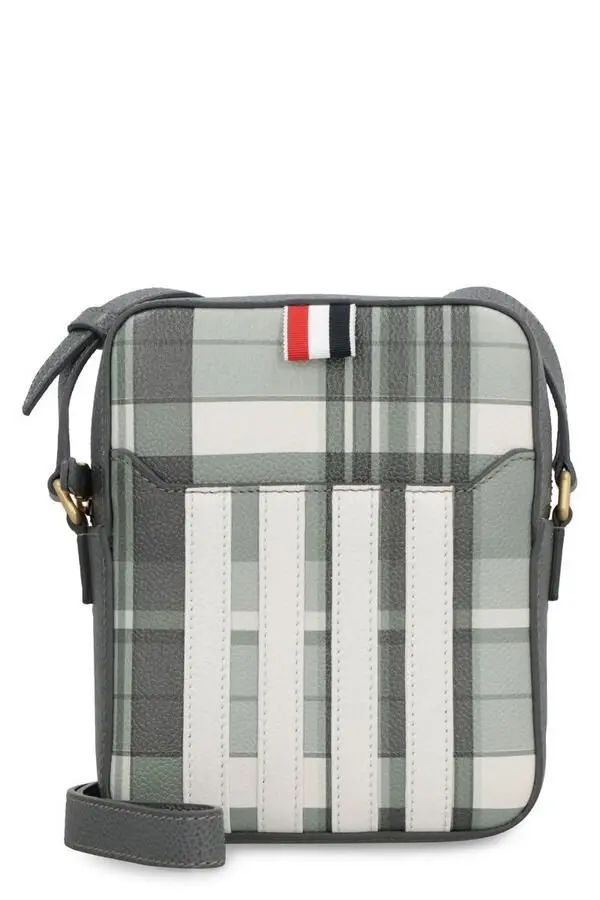 Thom Browne Vertical Leather Camera Bag In Grey 33% Off