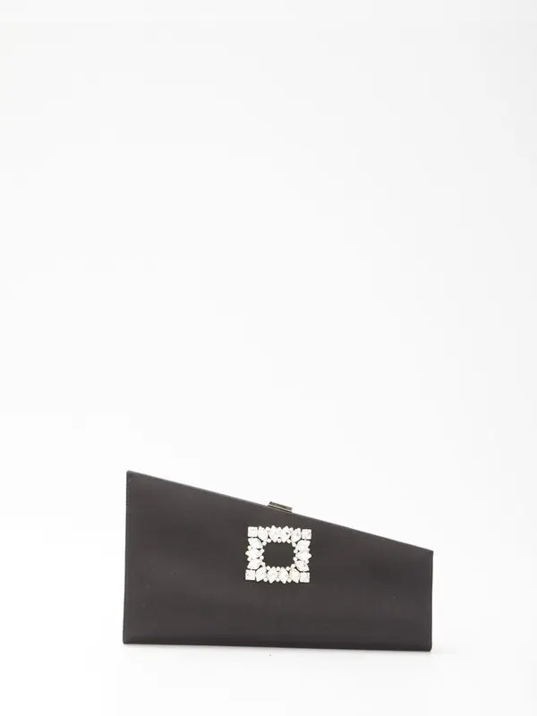 ROGER VIVIER Asymmetrical Strass Buckle Clutch